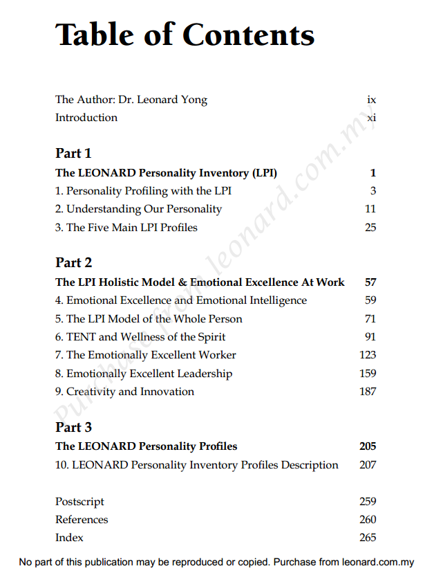 LEONARD Personality Inventory